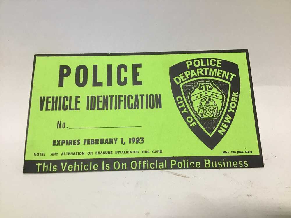 Police Vehicle Identification Permit