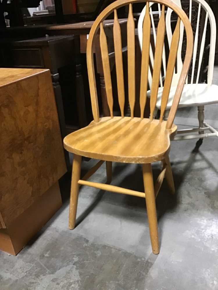 Blond Wood Rung Back Kitchen Chair