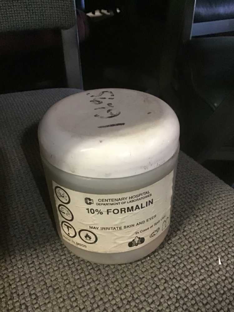 White Plastic Medical Jar