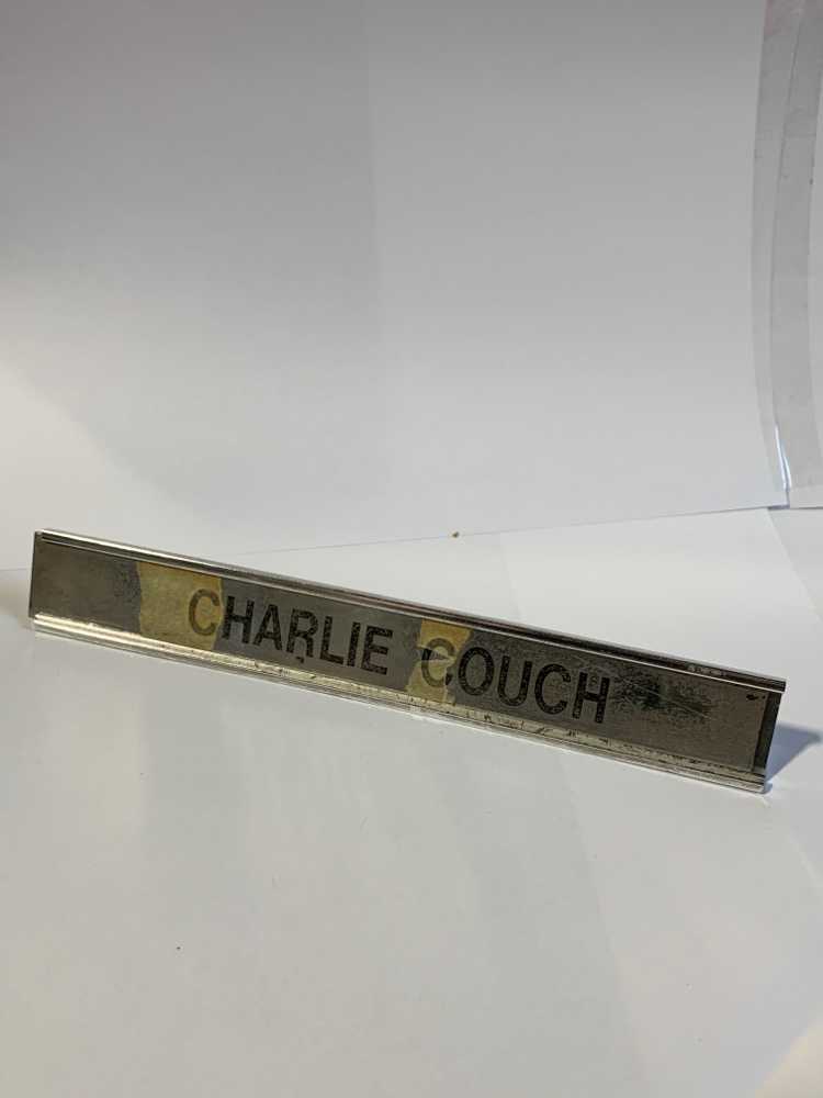 Name Plate ”Charlie Couch”