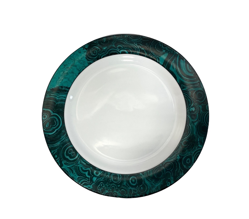 Large Plate, Malachite Design Around Border (Set)