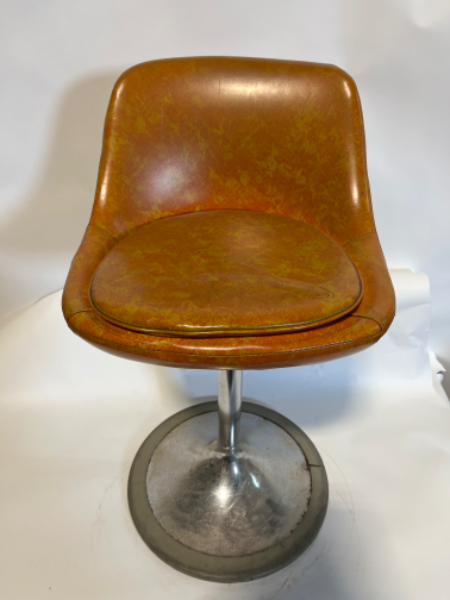 Vintage Orange Vinyl Stool