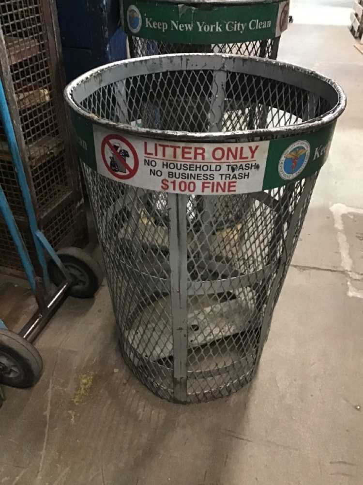 Silver Tapered NY Style Garbage Can