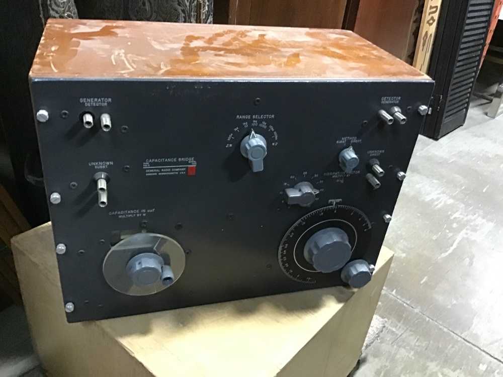 Vintage Brown Wood Black Metal Generator