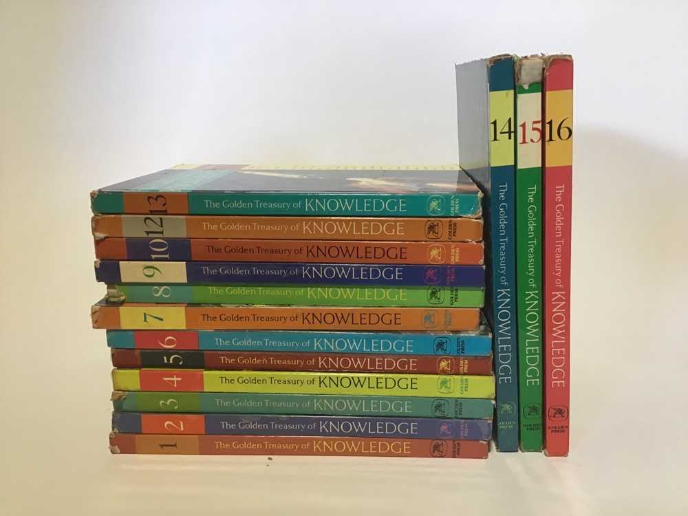 Vintage Textbook Set ”The Golden Treasury Of Knowledge” Volume